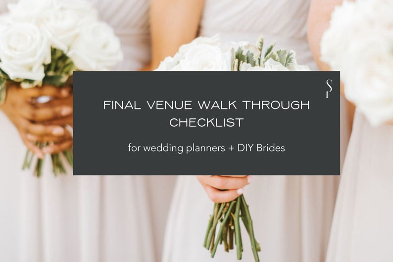 Final Venue Walk Through Checklist for Wedding Planners and DIY Brides, Digital Download - Etsy