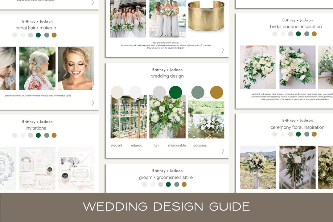 Wedding Mood Board, Wedding Design Guide, Editable Canva Template ...