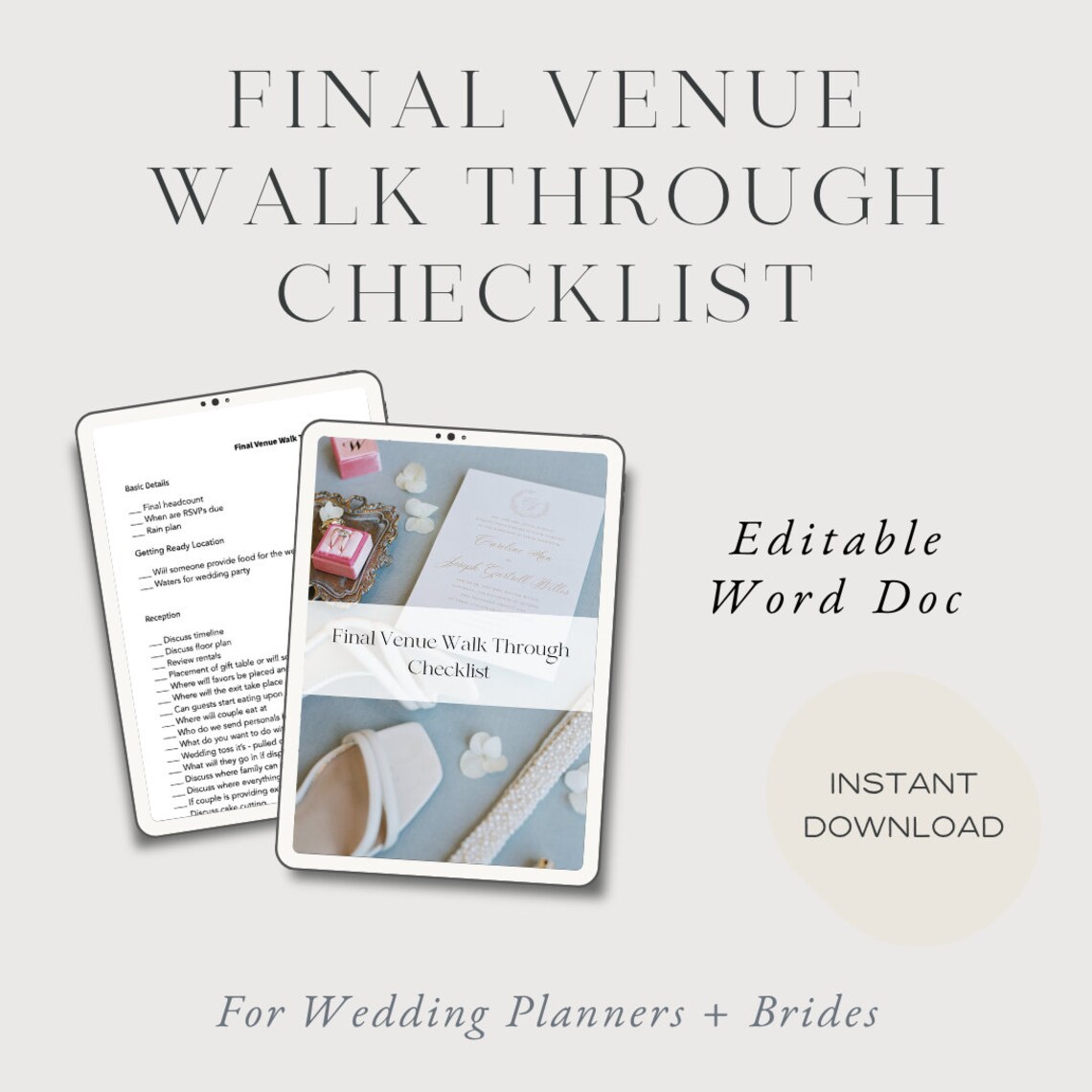 Final Venue Walk Through Checklist for Wedding Planners and DIY Brides ...