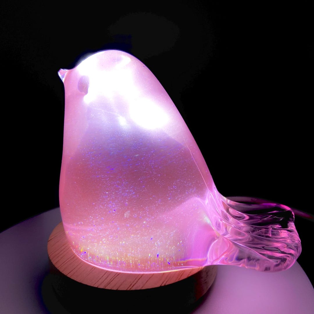 Bird Light, Pink, Side Table Light, Decorative Light, Unique, Birthday ...
