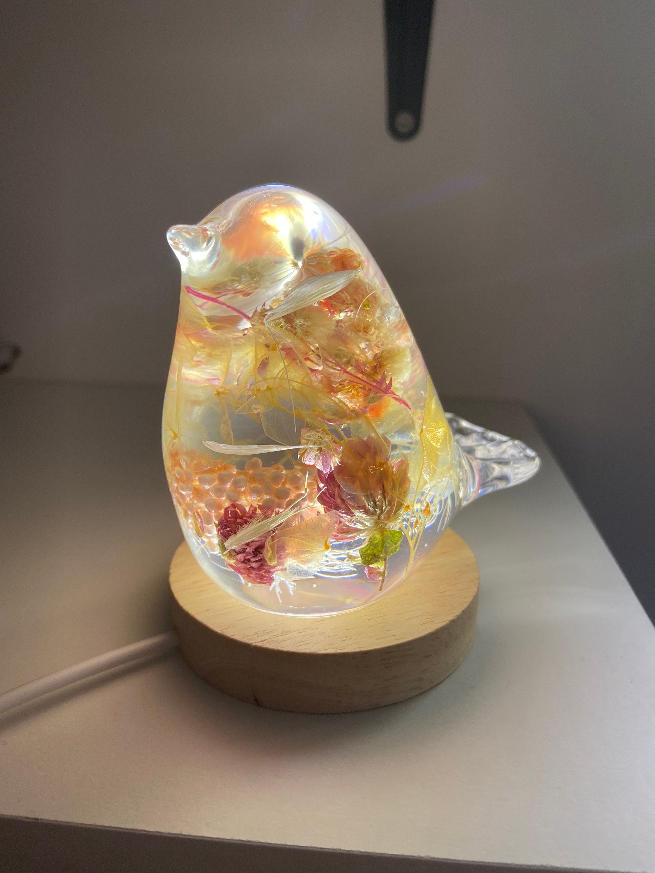 Bird Lamp, Bright Flowers, Side Table Light, Decorative Light, Unique ...