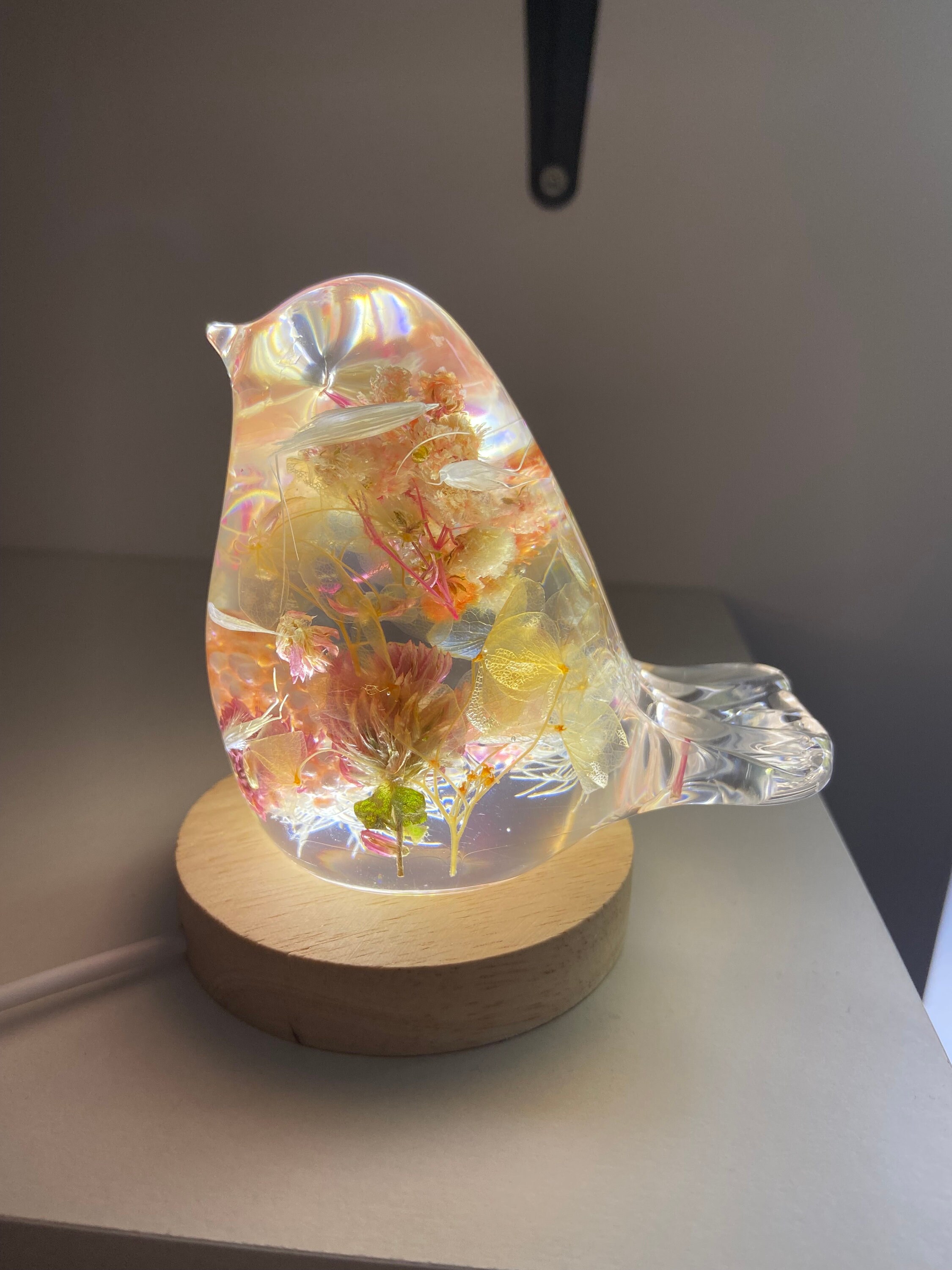 Bird Lamp, Bright Flowers, Side Table Light, Decorative Light, Unique ...