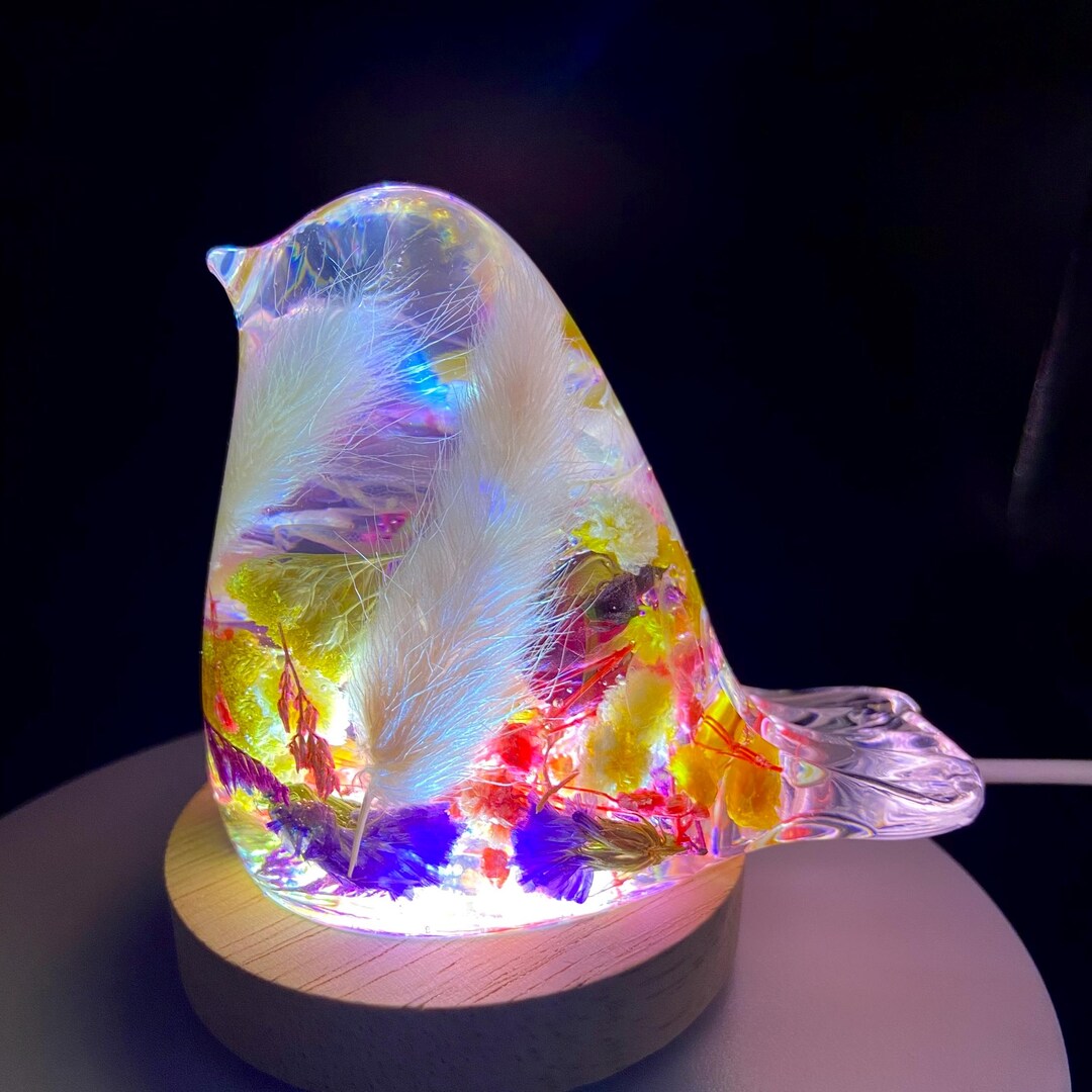 Nature Lamp, Bright Bird, Mixed Flowers, Table Light, Decorative Light ...