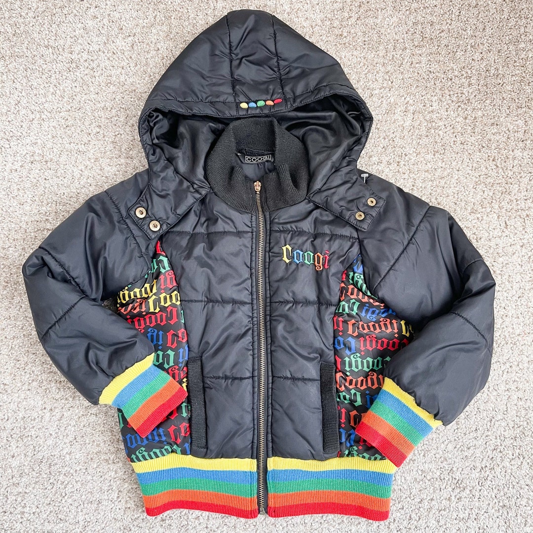 Coogi Children's Rainbow Logo Puffer Coat Black - Etsy