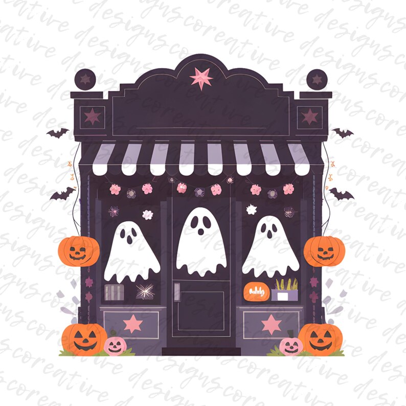 16 Halloween Shop Clipart, Cute Spooky Stickers, Spooky Shop, Cute ...