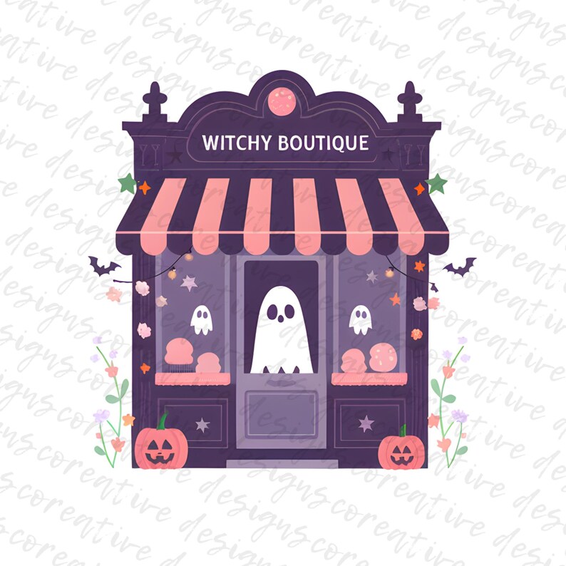 16 Halloween Shop Clipart, Cute Spooky Stickers, Spooky Shop, Cute ...