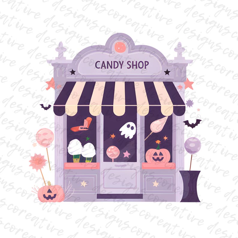 16 Halloween Shop Clipart, Cute Spooky Stickers, Spooky Shop, Cute ...