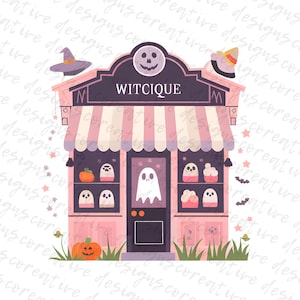16 Halloween Shop Clipart, Cute Spooky Stickers, Spooky Shop, Cute ...