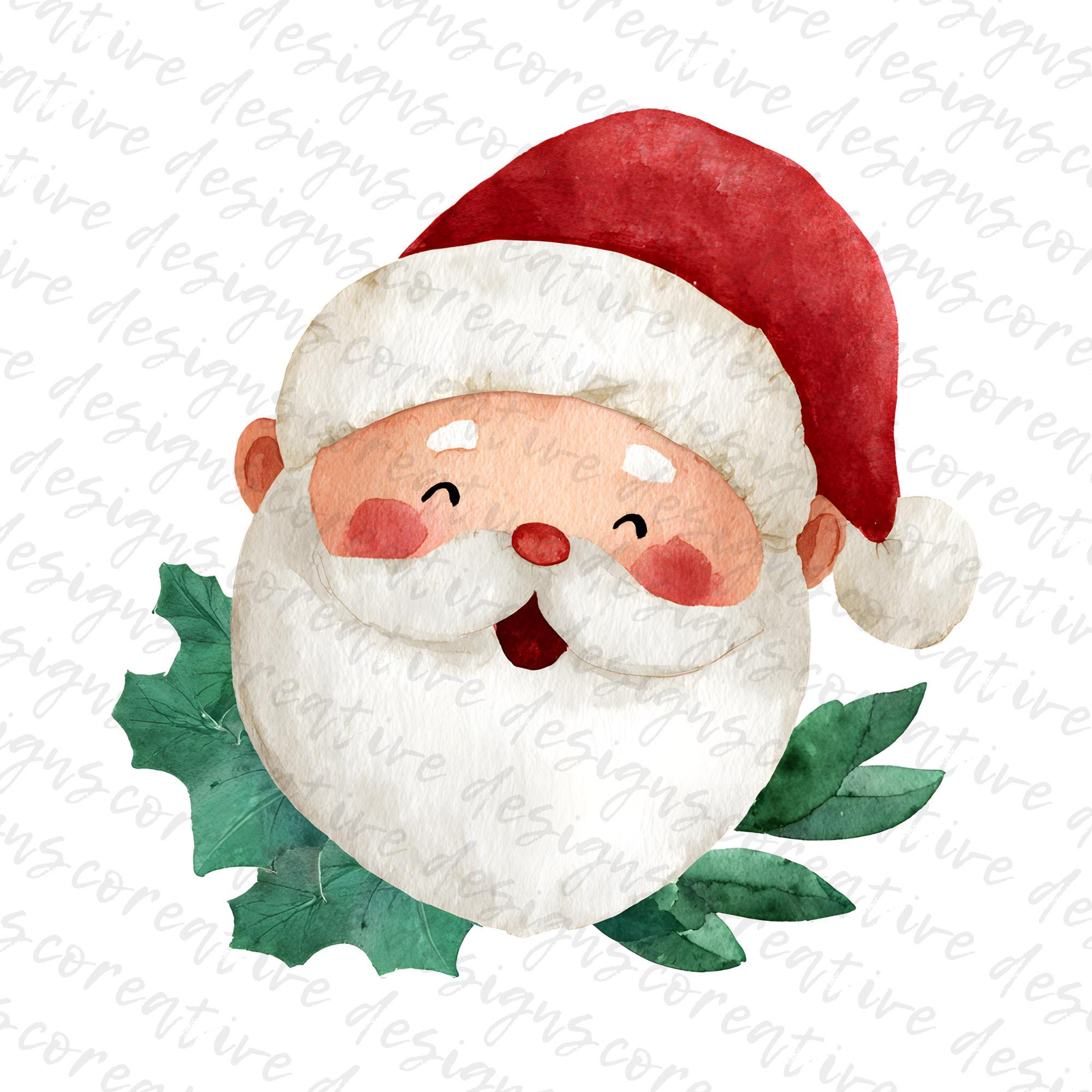 Watercolor Santa Clipart: Christmas Illustrations (digital Download ...