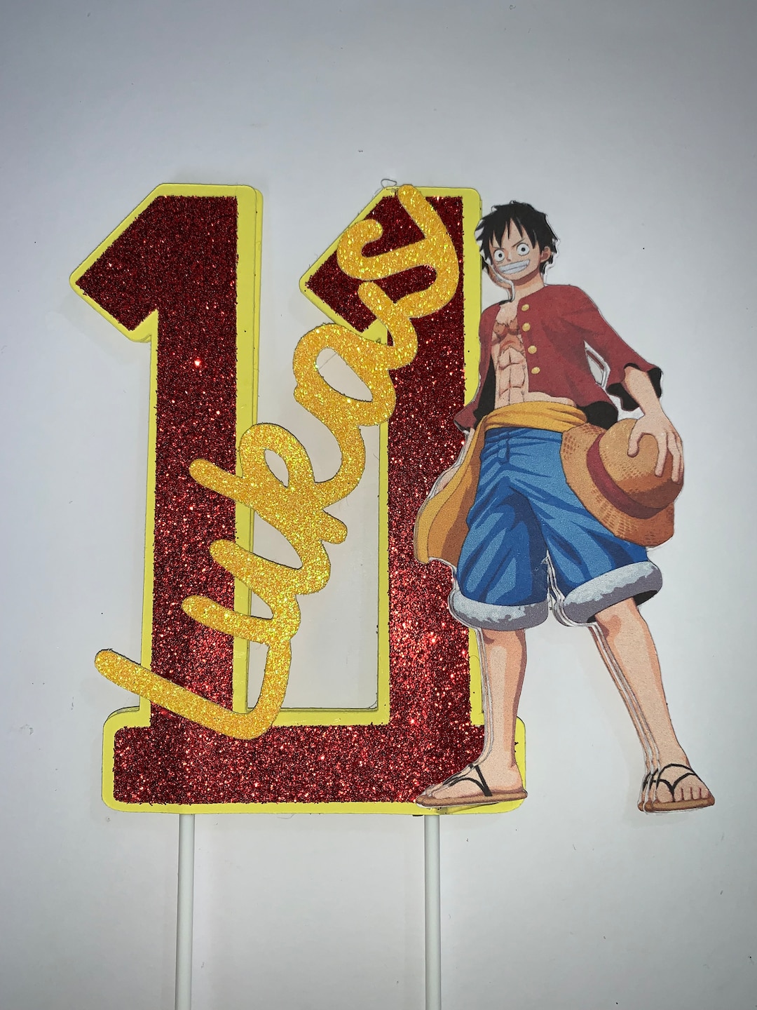 One Piece/ Luffy Number Birthday Cake Topper Personalised - Etsy