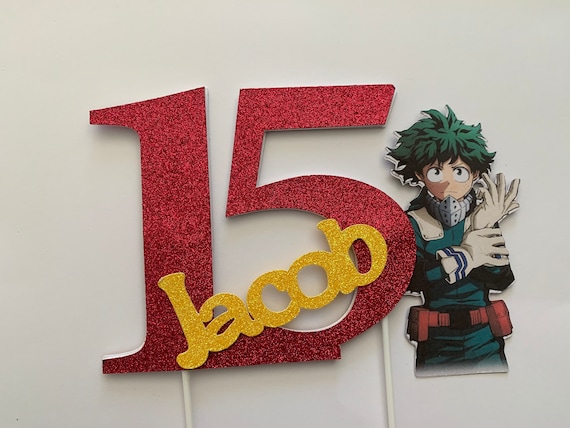 My Hero Academia Deku Personalised Number Cake Topper - Etsy