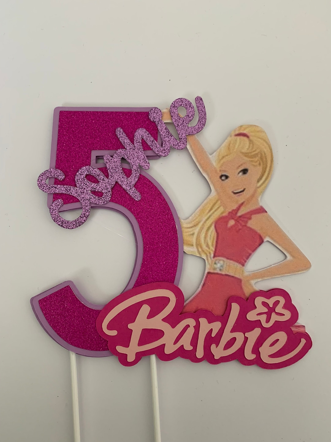 Barbie Number or Ballerina Circle Themed Personalised Cake Topper - Etsy