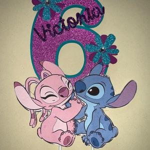 Stitch & Angel Number Cake Topper - Etsy UK