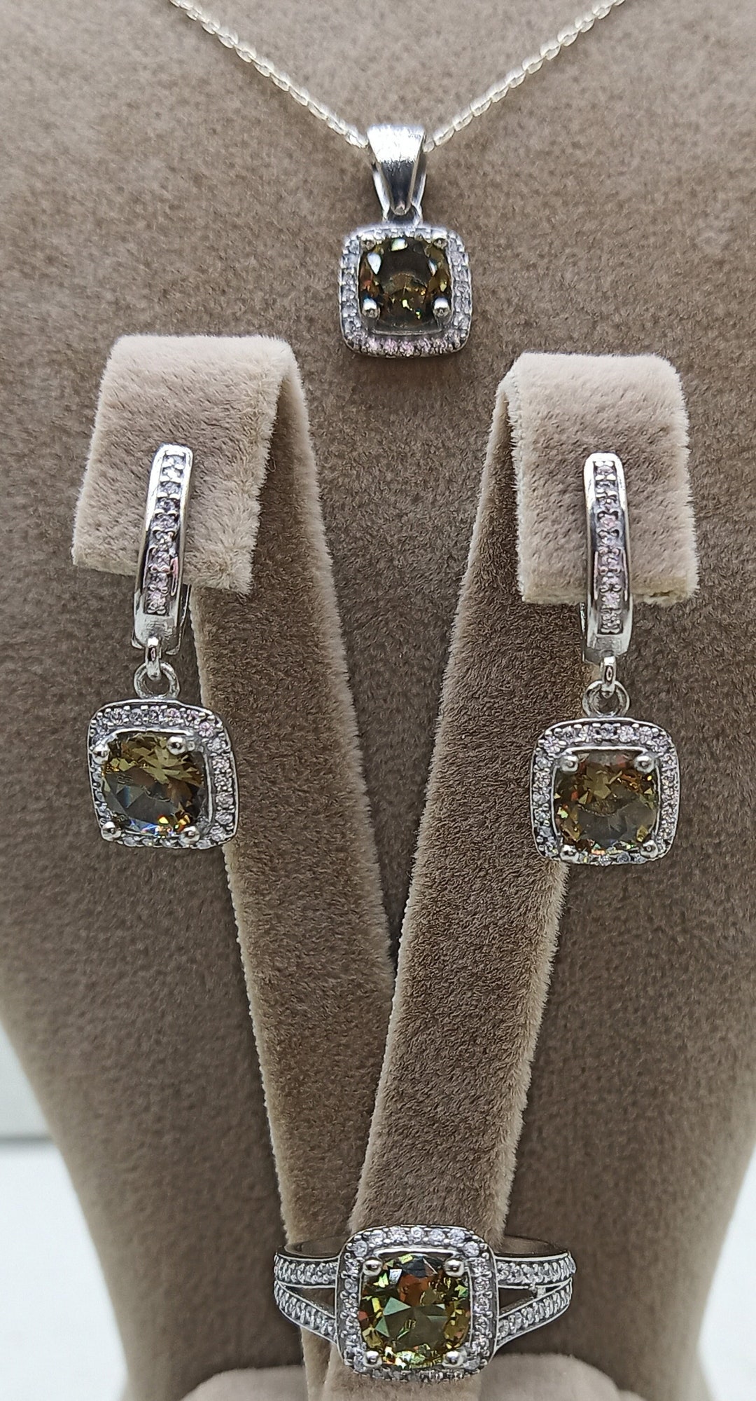 Handmade Sterling Silver Sultanit Jewelry Set – Color-changing Gemstone ...