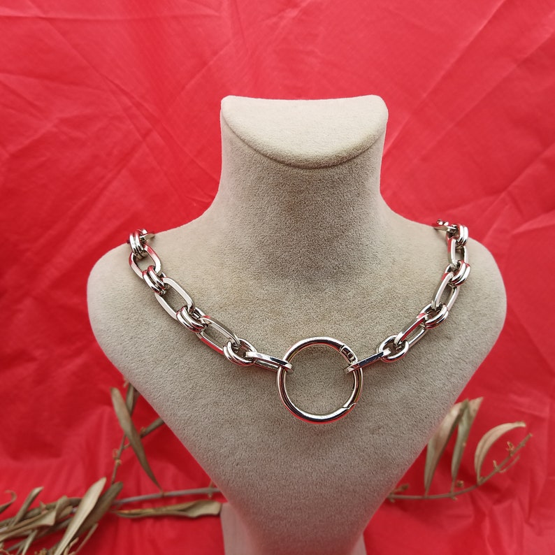 Stainless Steel Chain Choker Necklace, Unisex O-ring Clasp - Etsy