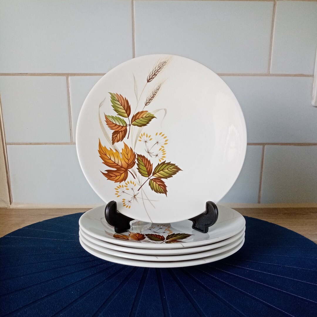 5x Vintage Washington Pottery Hanley England autumn Leaves Tea Side ...