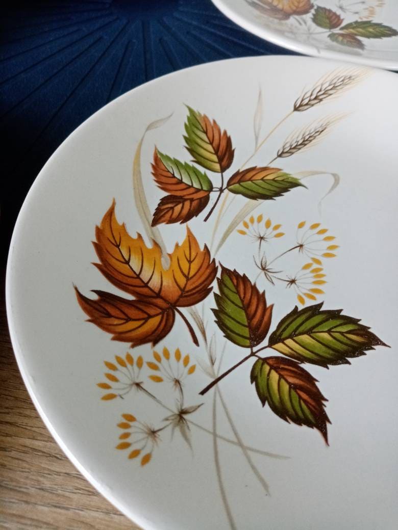 5x Vintage Washington Pottery Hanley England autumn Leaves Tea Side ...