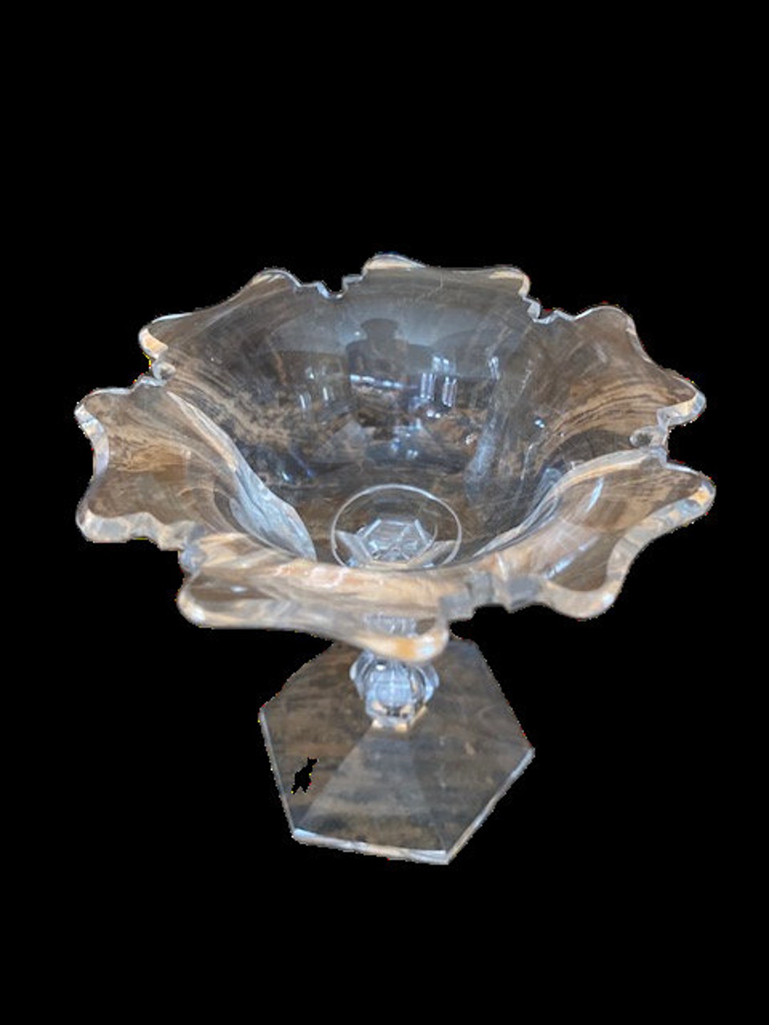 Antique Crystal Salt Cellar - Etsy