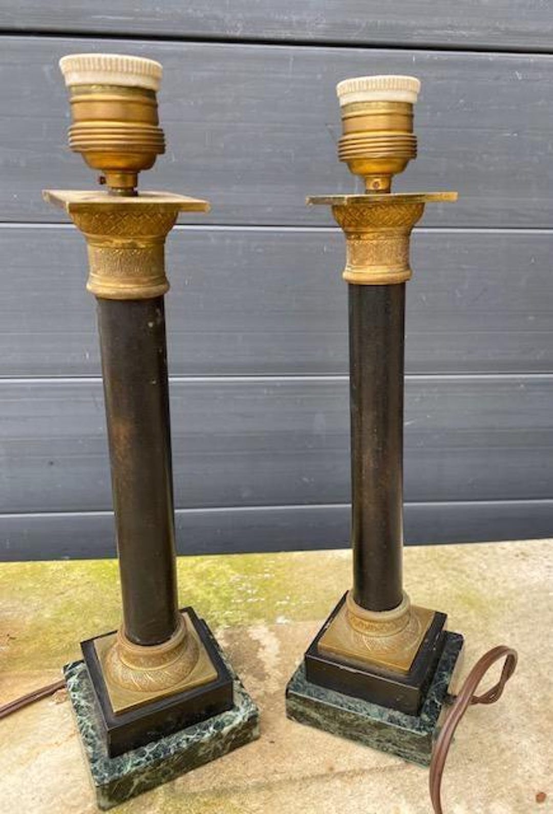 Pair of Antique Table Lamps - Etsy