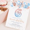 Editable 10th Birthday Invitation Template Gold Pink Glittery Balloons ...
