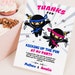 Ninja Birthday Thank You Card Template Printable Ninja With Photo ...