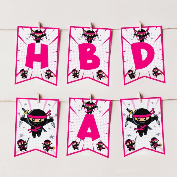 Ninja Birthday Banner - Etsy