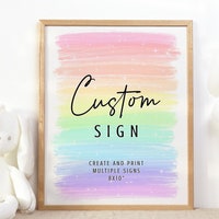 Printable Boho Pink Rainbow Welcome Sign 8 X 10 | Rainbow Party | Baby ...