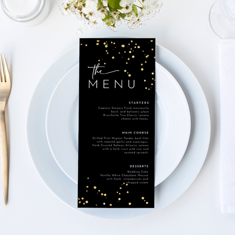 Gold Menu - Etsy