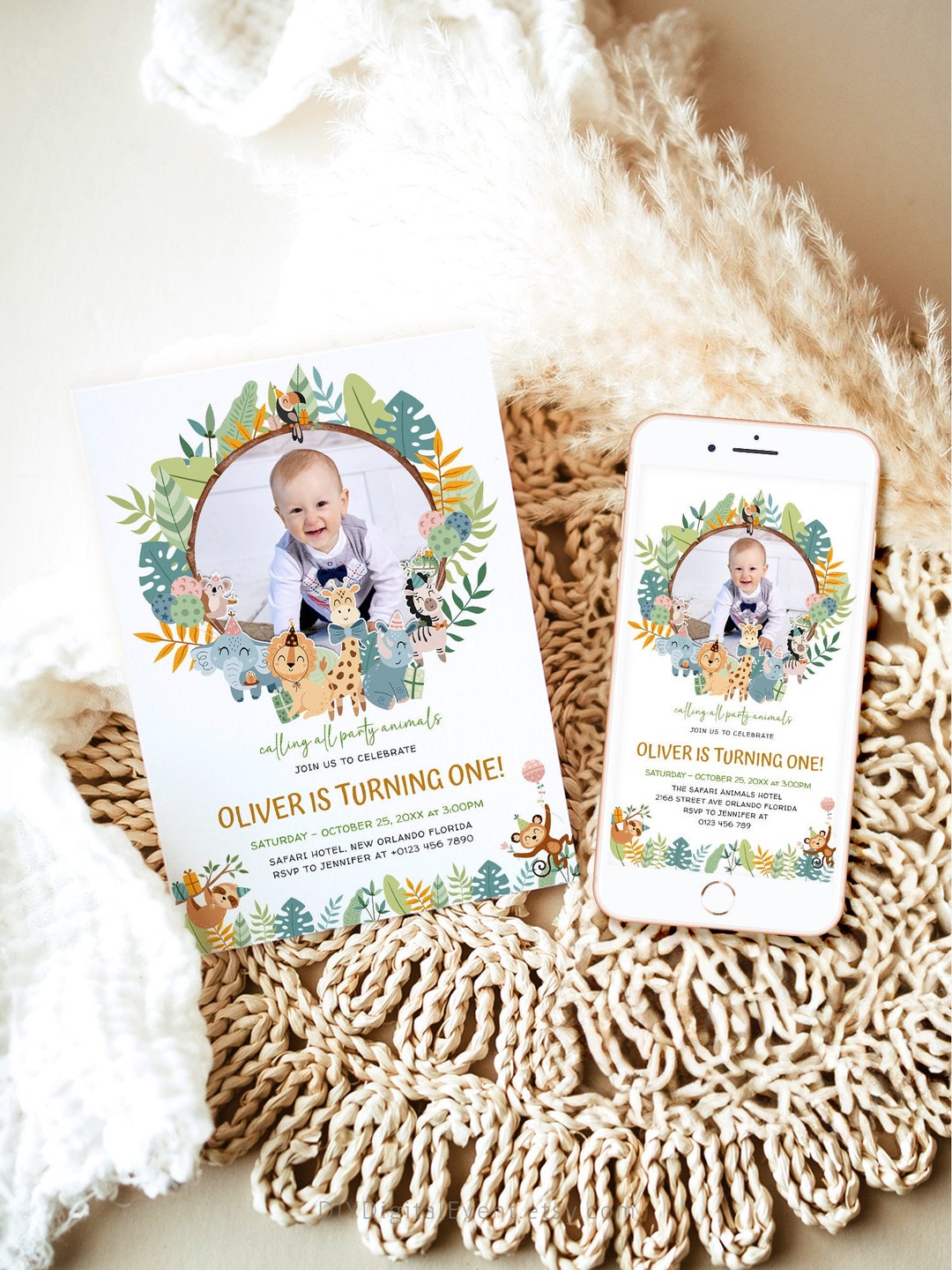 Editable Safari Birthday Invitation Template Printable Safari - Etsy