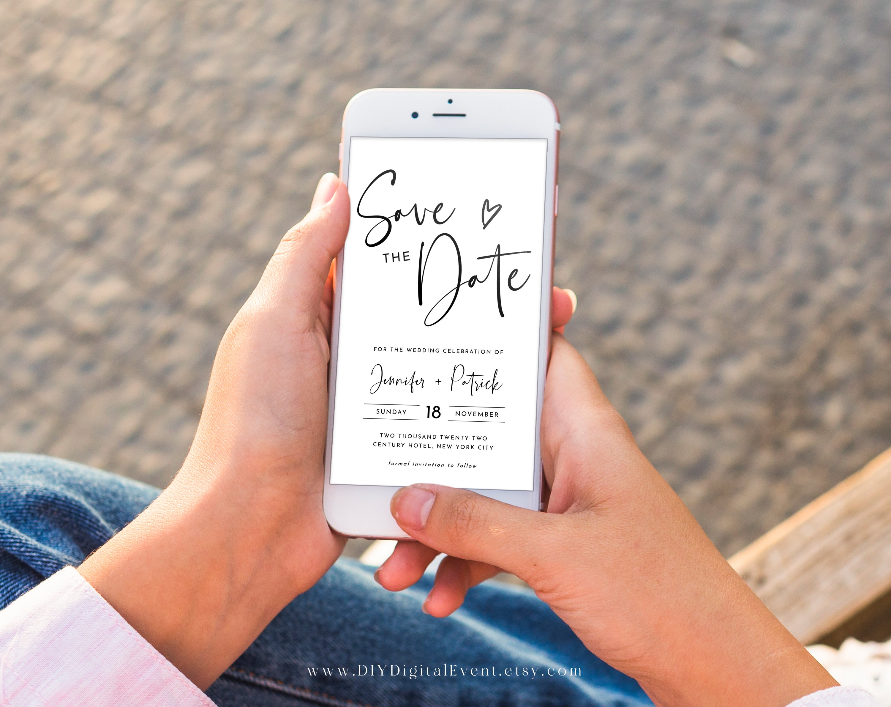 Simple Electronic Save the Date Template Editable Save the | Etsy