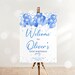 Blue Birthday Welcome Sign Template Editable Balloons Birthday Easel ...
