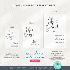 Minimalist Welcome Sign Template Printable Baby Shower Welcome Sign ...