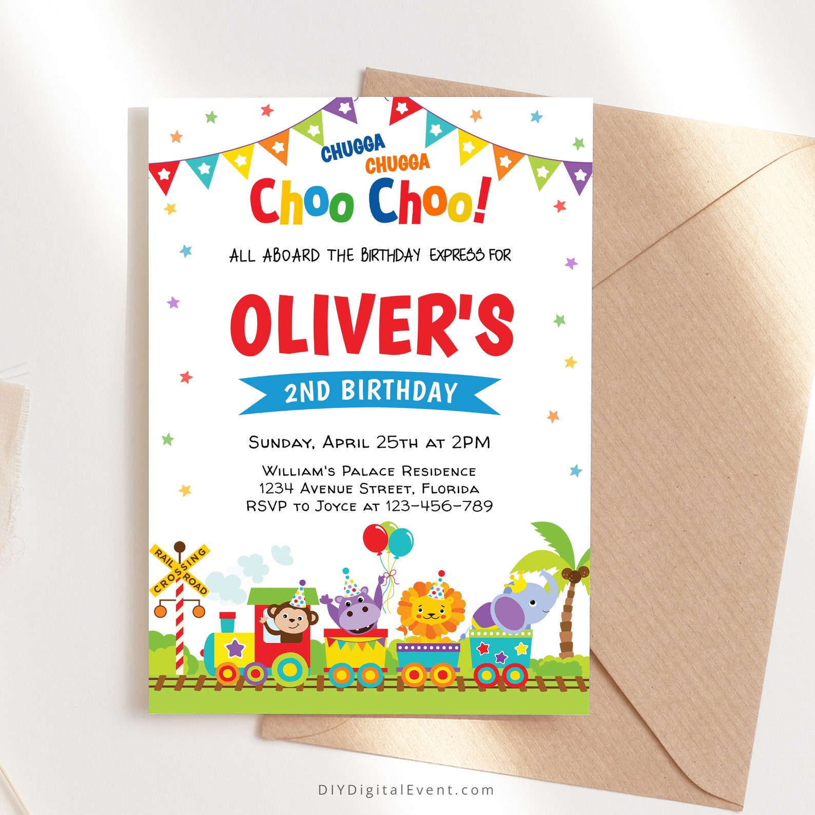 Editable Train Birthday Invitation Template Printable Zoo - Etsy