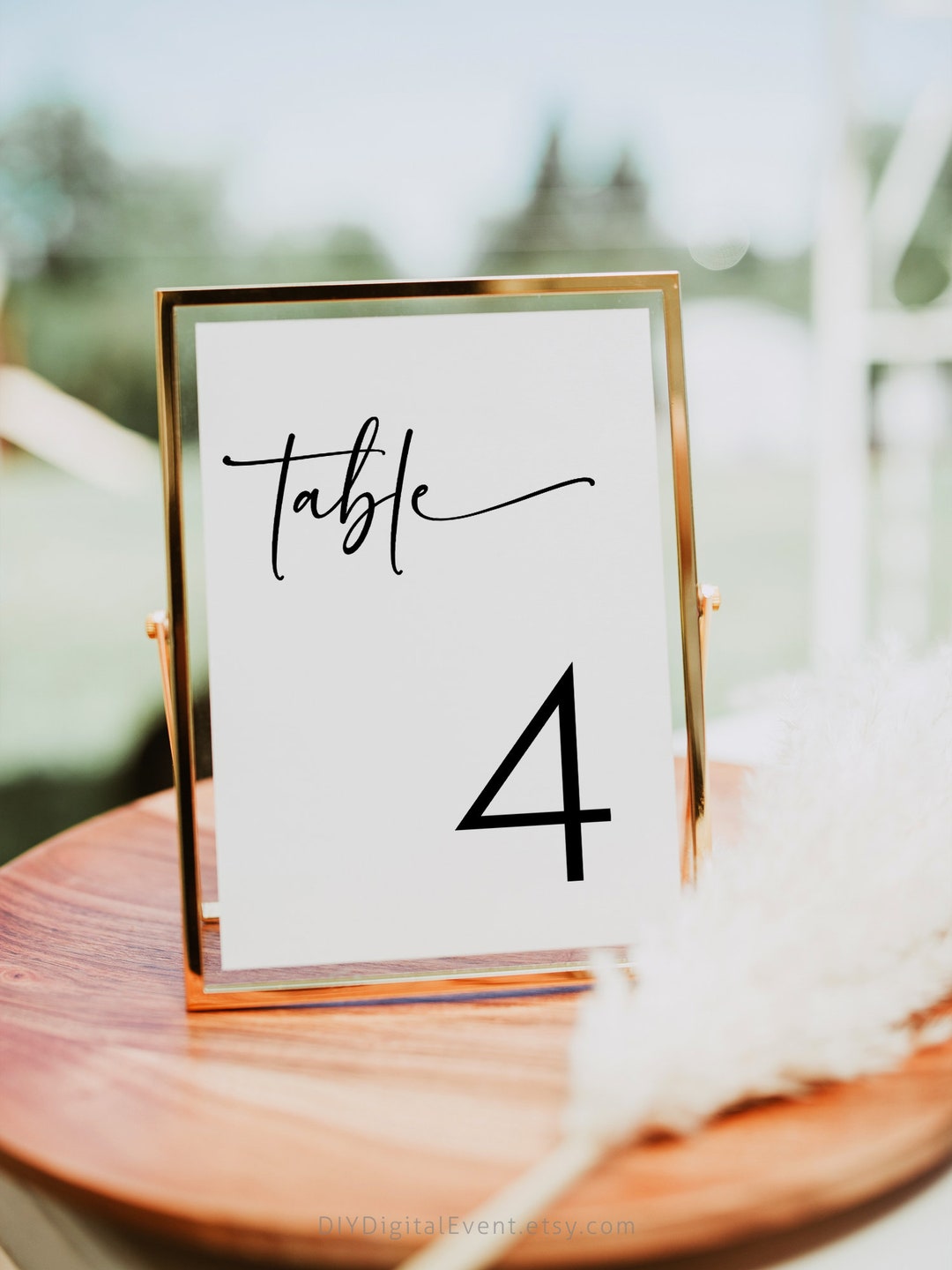Minimalist Table Number Sign Template Printable Modern Table Number ...