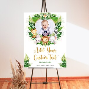 Editable Safari Animals Welcome Sign Template Safari Birthday Sign ...