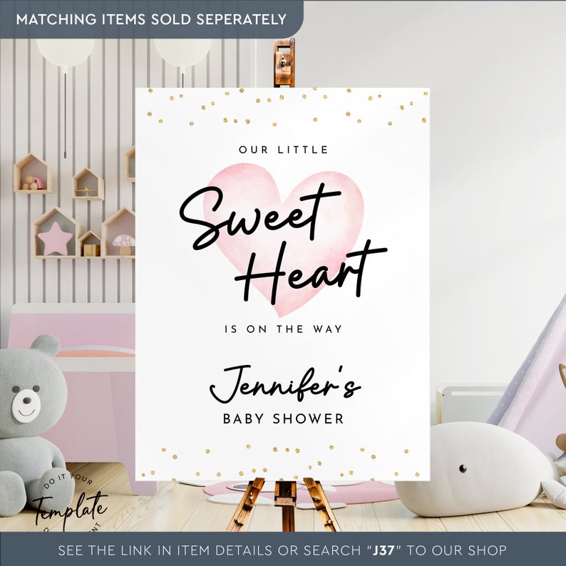 Minimalist Custom Sign Template Printable Pink Heart Editable Table Top ...