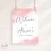 Editable Pink Baby Shower Welcome Sign Template Printable Dreamy Pink ...