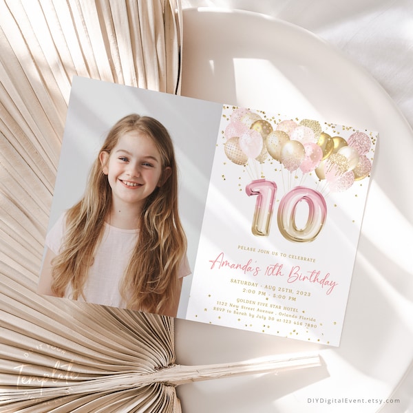 10th Birthday Invitation - Etsy