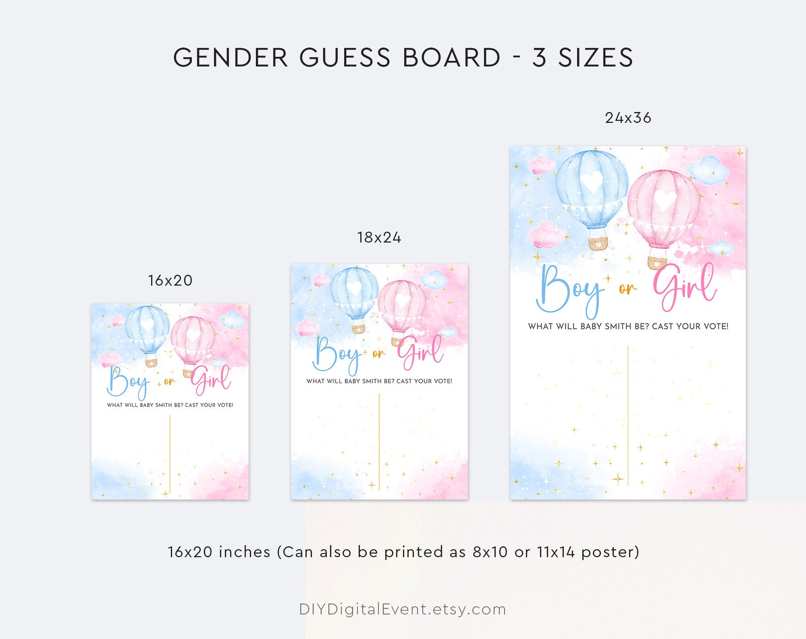Gender Guess Board He or She Gender Reveal Girl Boy Tally - Etsy