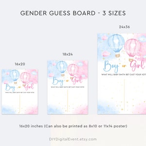 Gender Guess Board He or She Gender Reveal Girl Boy Tally Sheet Sign ...