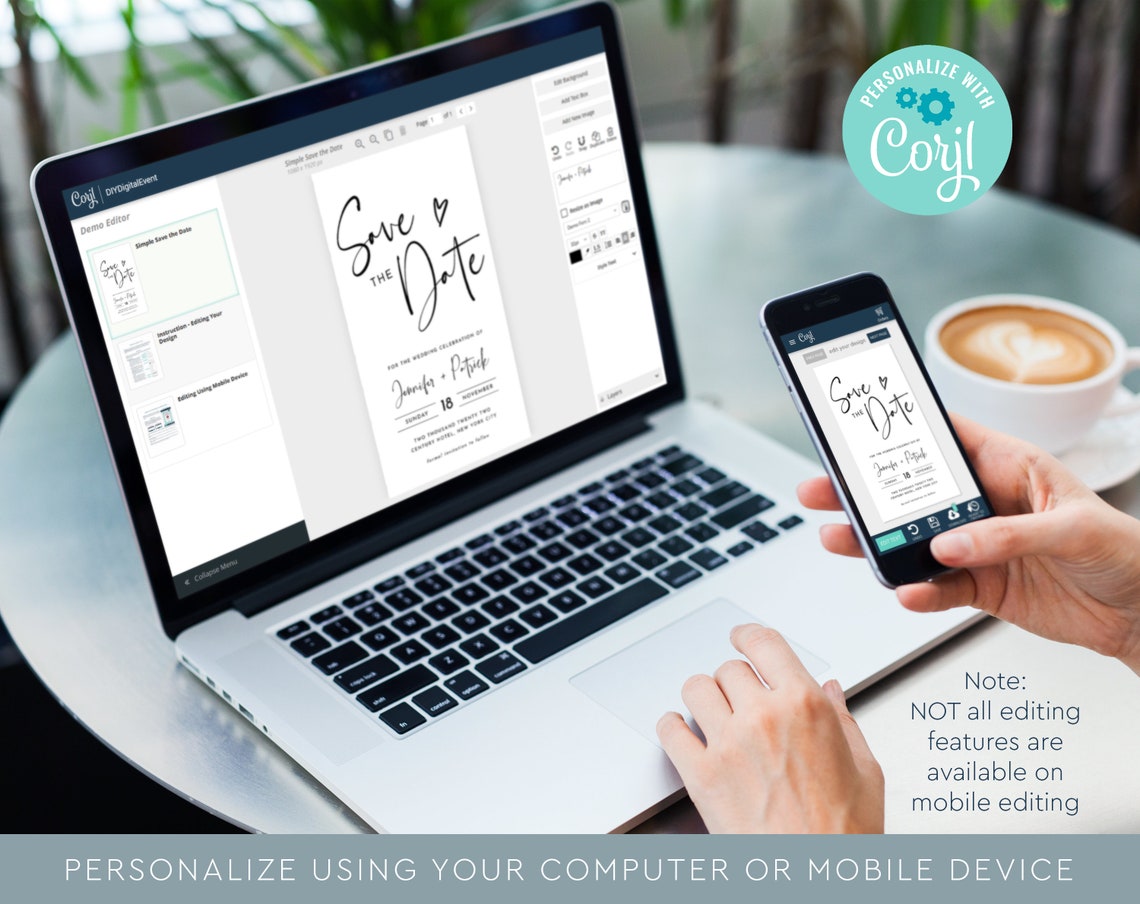 Simple Electronic Save the Date Template Editable Save the | Etsy