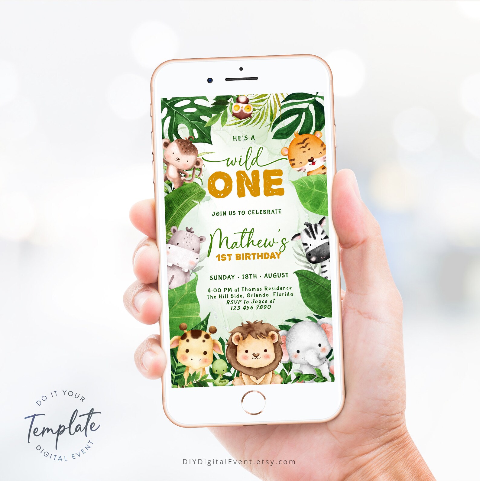 Editable Wild One Birthday Invitation Template Printable - Etsy