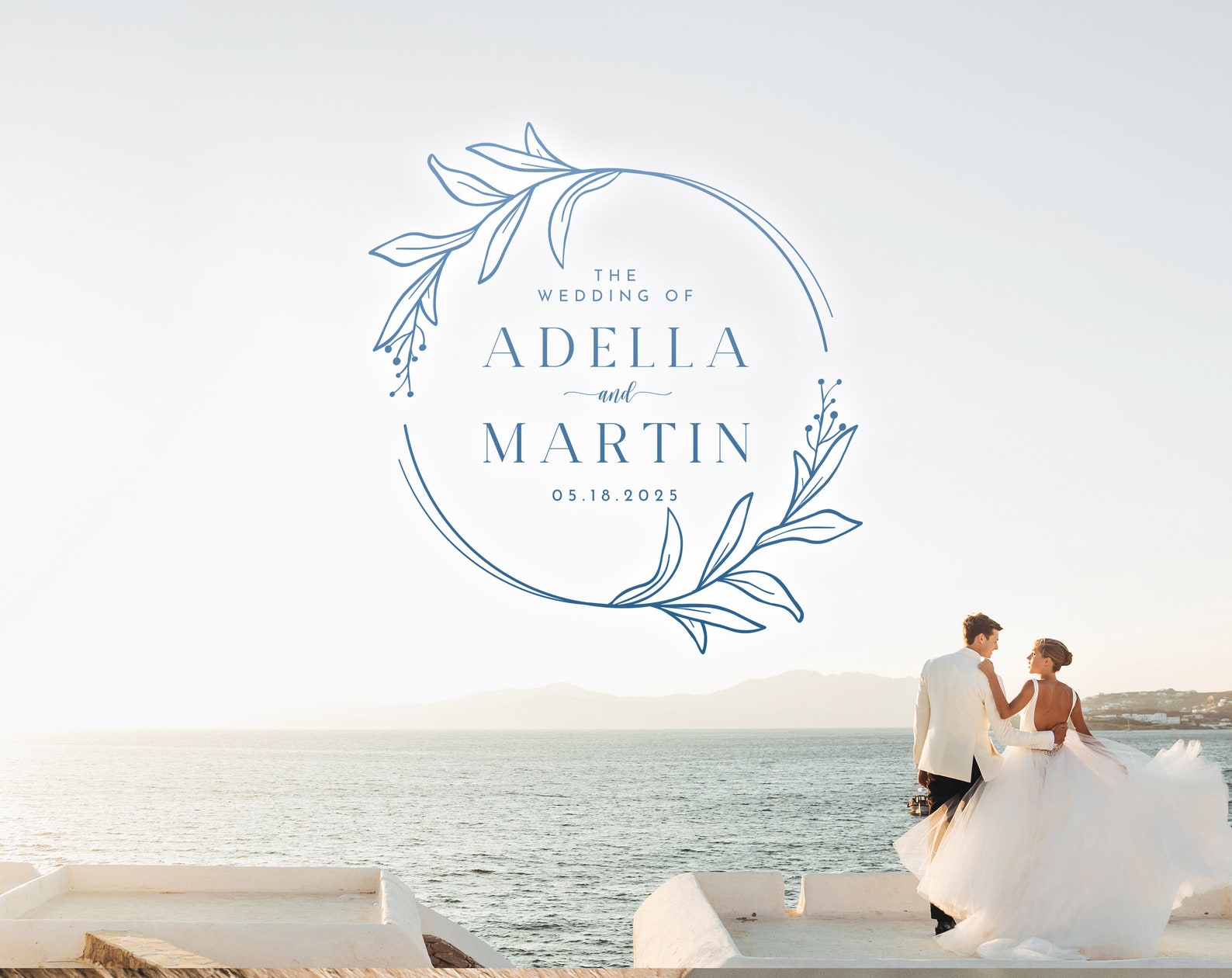 Simple Wedding Logo, Floral Wedding Monogram Logo, Editable Custom Logo ...