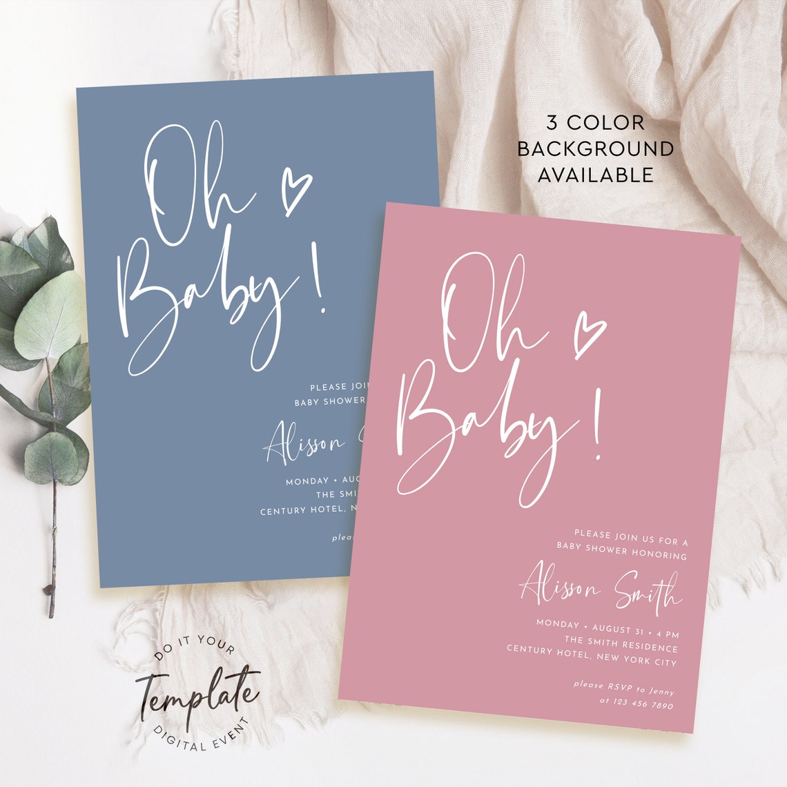 Editable Baby Shower Invitation Template Printable Baby Shower Invite ...