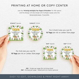 EDITABLE Safari Favor Tags Wild One Birthday Thank You Tags Gold Jungle ...