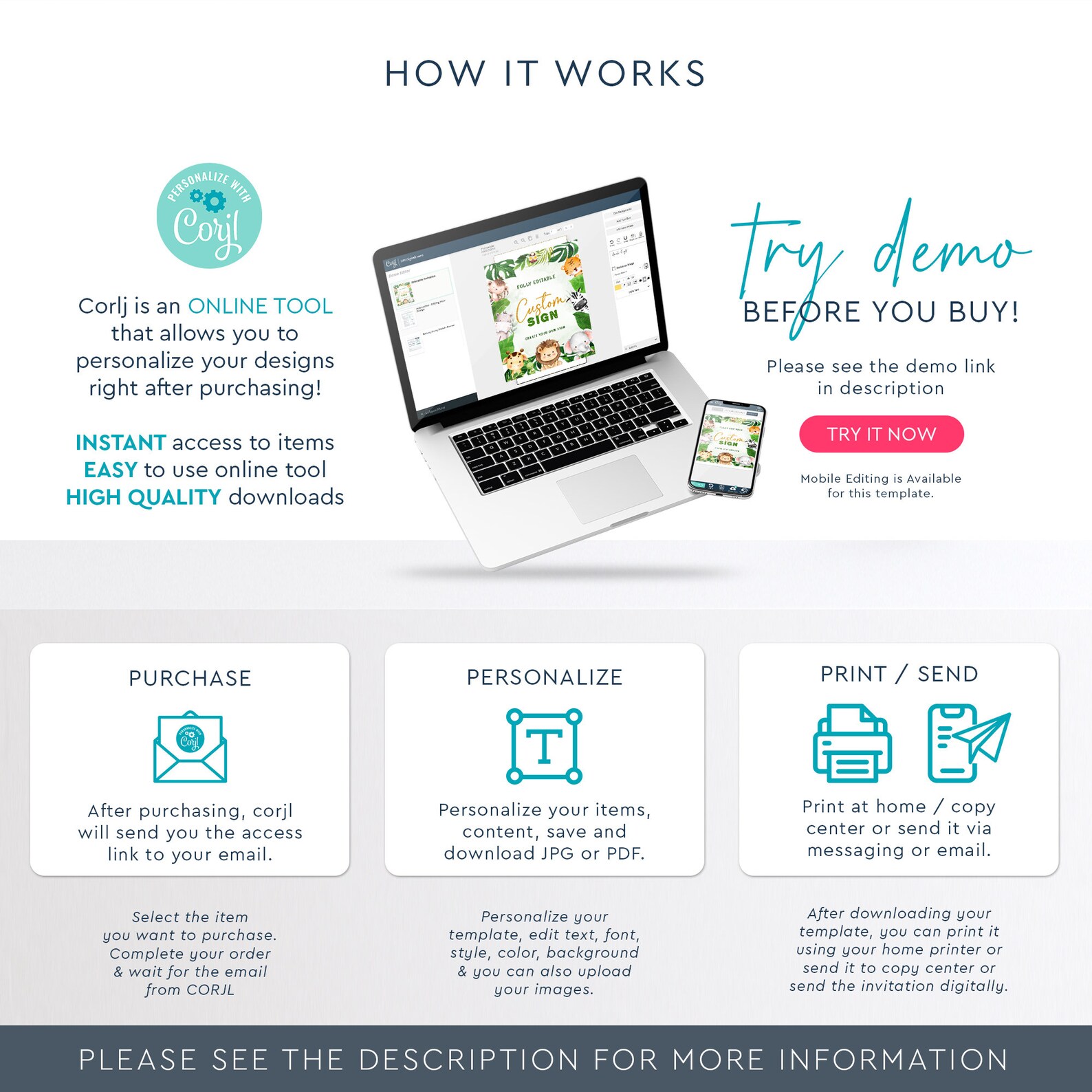 Editable Safari Animals Custom Sign Template Printable Wild Animals ...