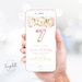 Editable 7th Birthday Invitation Template Gold Pink Glittery Balloons ...