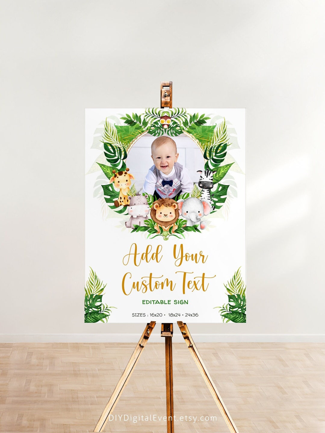 Editable Safari Animals Welcome Sign Template Safari Birthday Sign ...