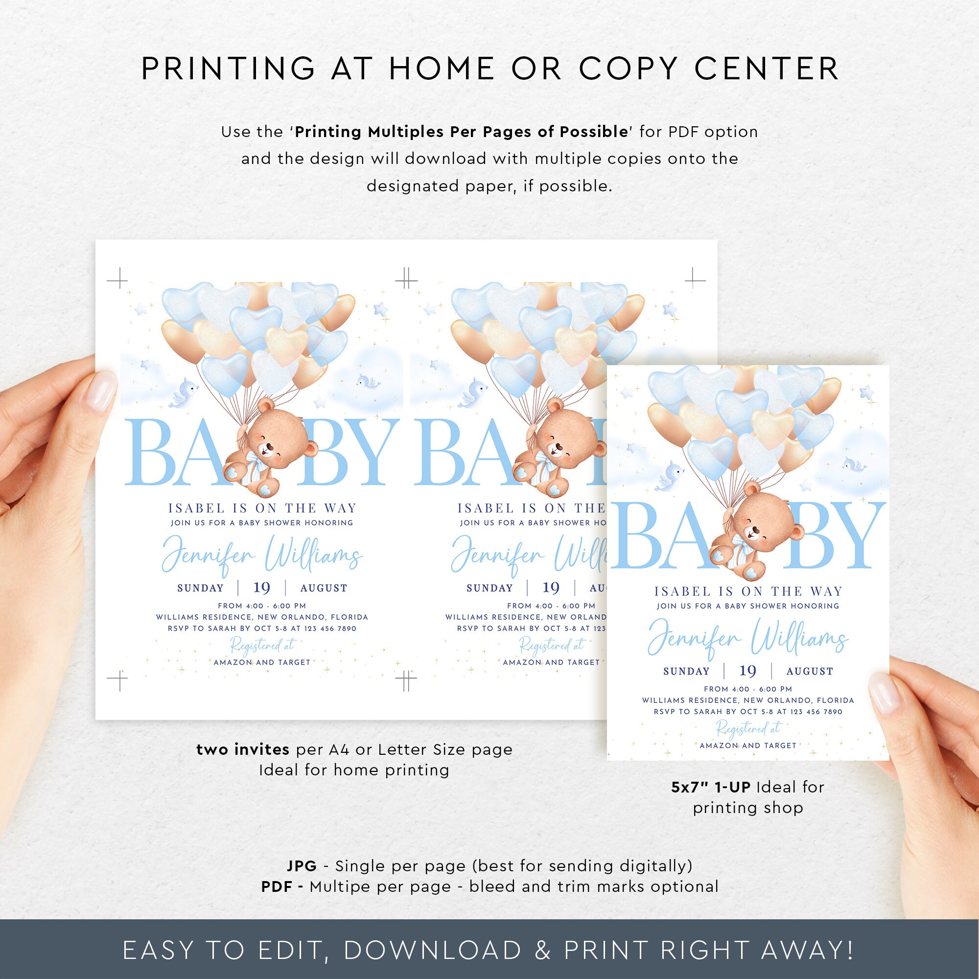 Electronic Bear Baby Shower Invitation Template Baby Shower - Etsy