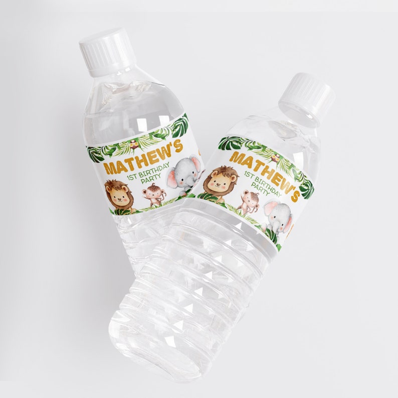 Editable Safari First Water Bottle Label Template Printable - Etsy